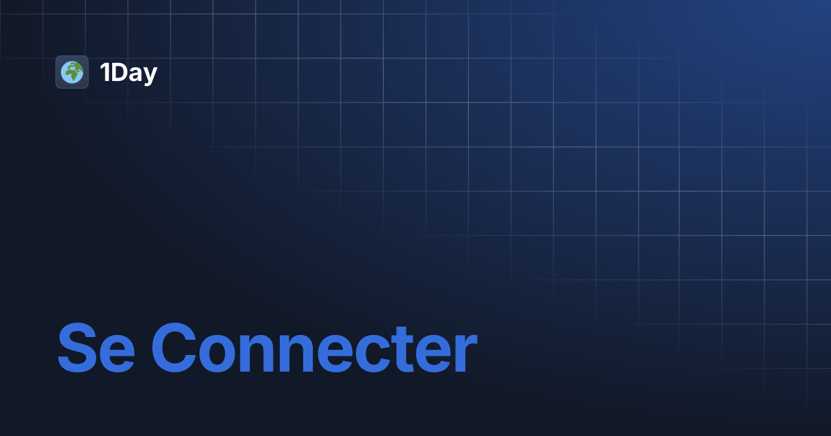 Se Connecter | 1Day